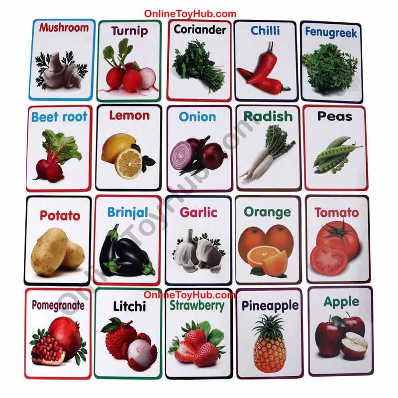 Flash Card Fruits And Vegetables 40 Cards – AWALS – TOYS & GIFTS