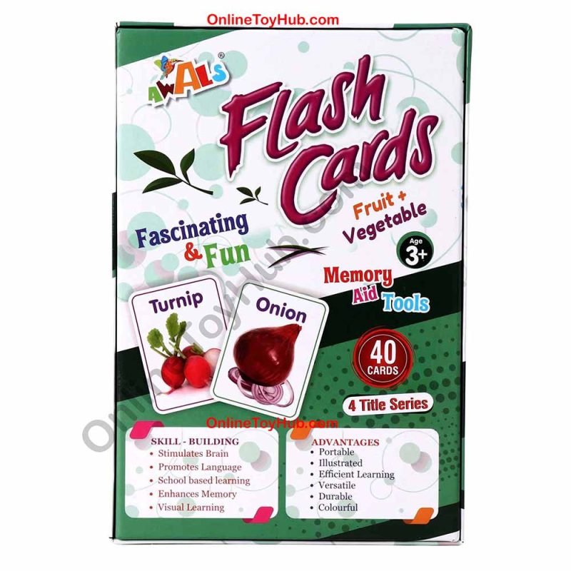 Flash Card Fruits And Vegetables 40 Cards – AWALS – TOYS & GIFTS